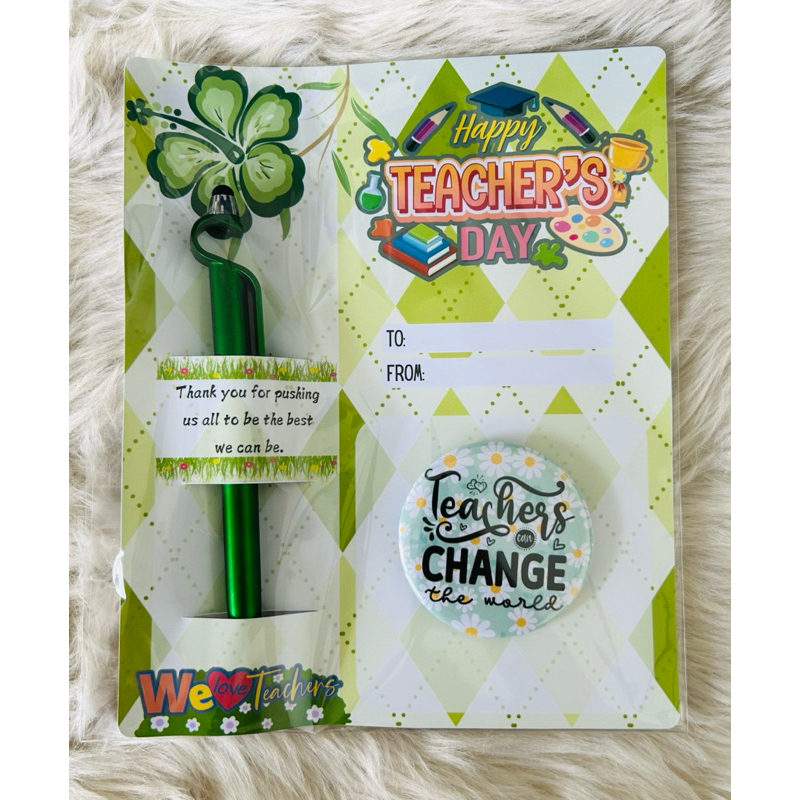 PEN WITH BUTTON PIN FOR TEACHERS DAY | Shopee Philippines