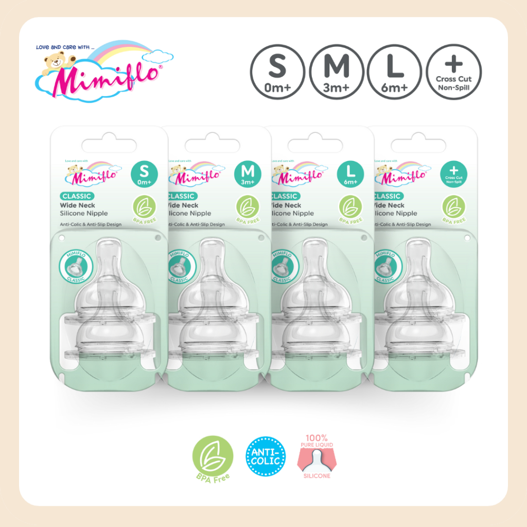 Mimiflo Classic Wide Neck Silicone Nipple by 2's | Shopee Philippines