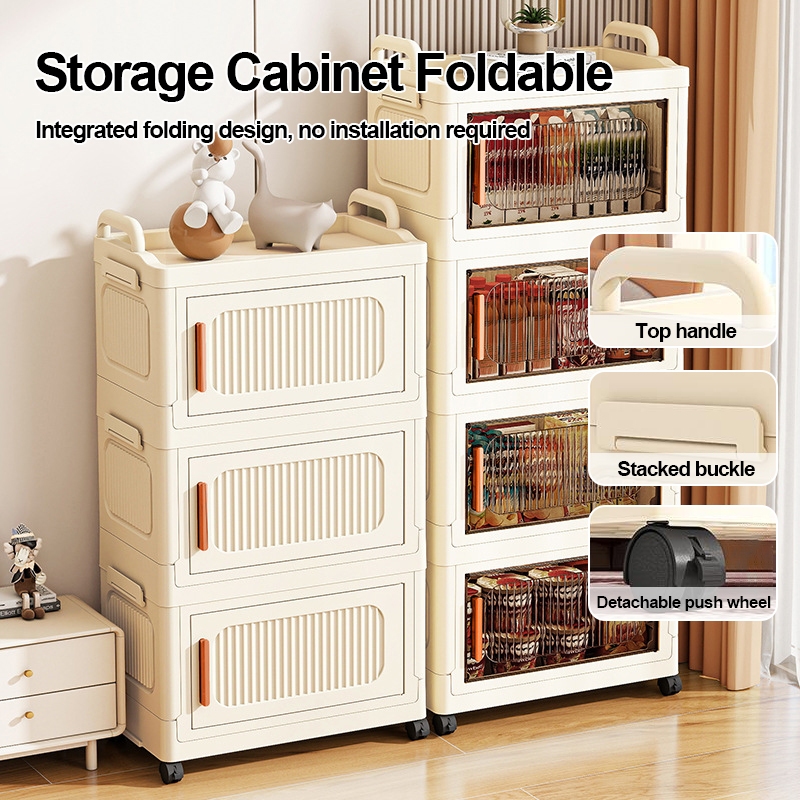 Foldable Gap Storage Cabinet Kitchen Bathroom Organizer withMovable ...