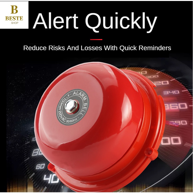 Fire Alarm Bell 3"/4"/6"/8"/10" Manual Switch Home Fire Fighting Alarm ...