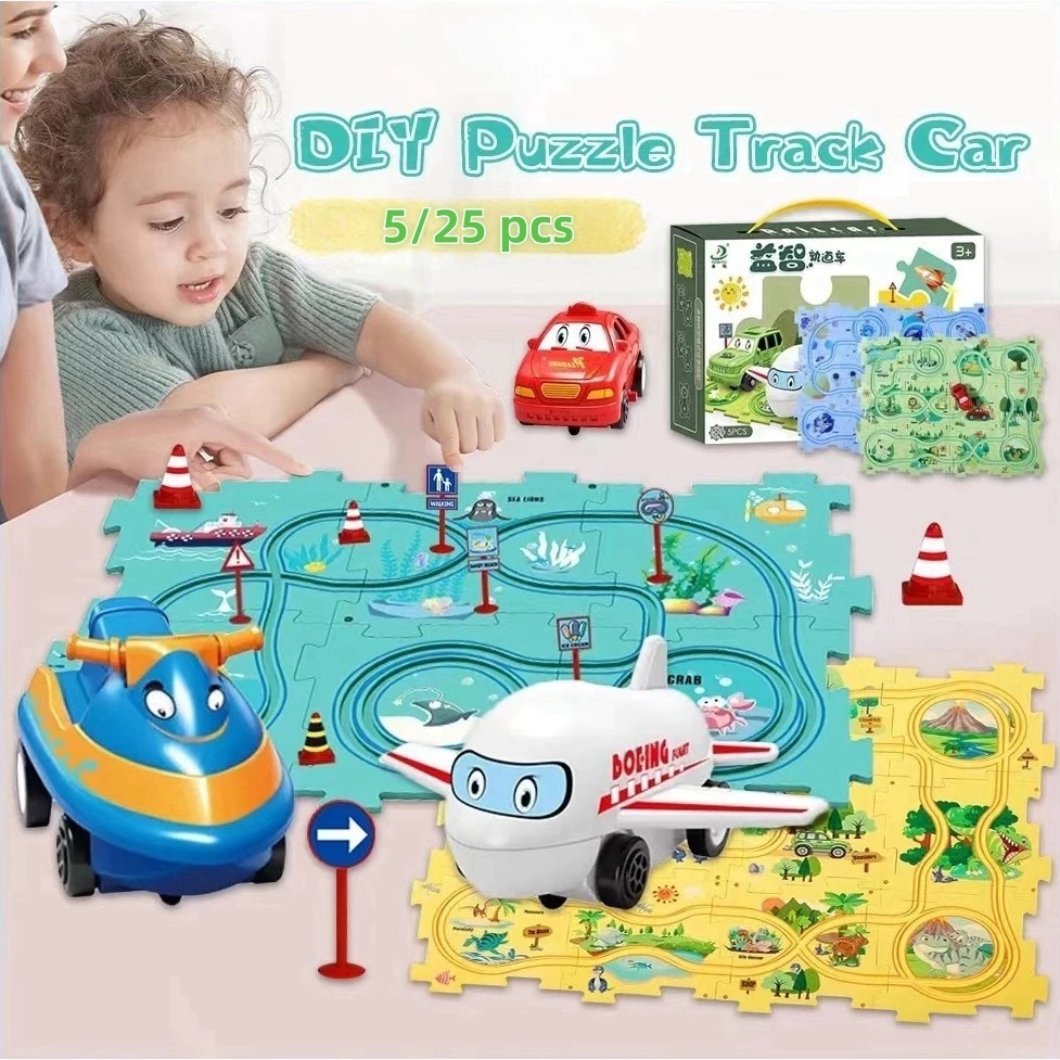 FunToy Kids Puzzle Racer Car Track Set Space Puzzle Racer Car Track Set ...