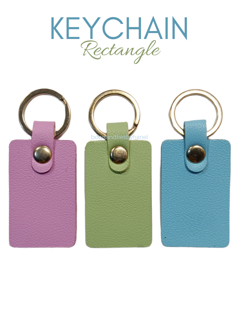Personalized PU Leather Rectangle Keychain ( Back to back ...