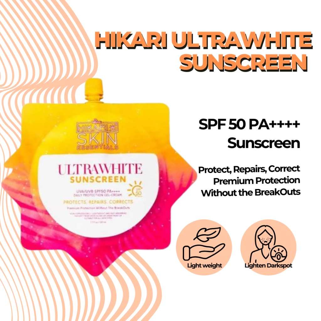 ORIGINAL Hikari Skin UltraWhite Sunscreen SPF50 PA++++ 50ML | Shopee ...