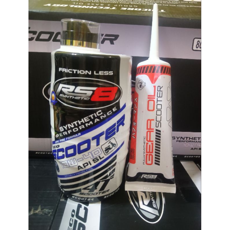 RS8 Eco Scooter Synthetic Engine Oil (1000 ml) and RS8 Gear oil 120 ml ...