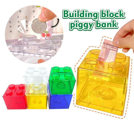 Storage Boxes Alkansya Transparent Blocks Shape Thebest Toy Coin 1PC ...