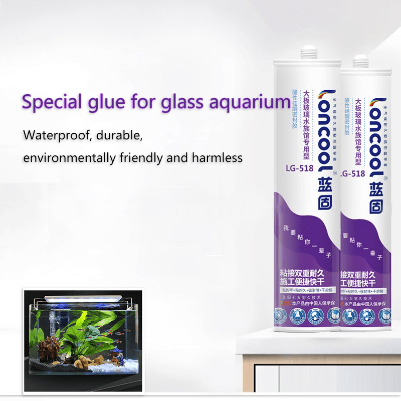 Aquarium fish tank glass glue silicone sealant transparent waterproof ...