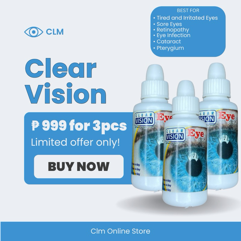 Clear vision eye refreshing drops set of 3 pcs (price of 999) | Shopee ...