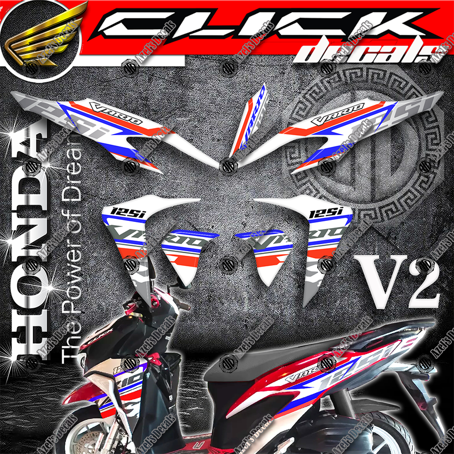 001 Honda Click 125i v2 decals sticker for motorcycle parts and ...