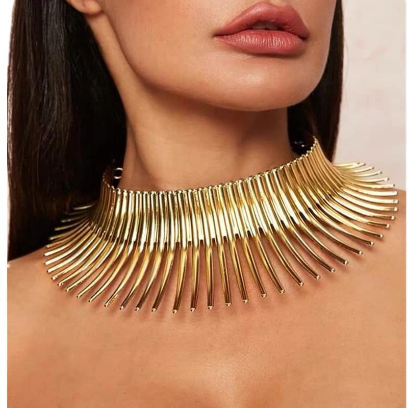 NEW CHOKER NECKLACE AND EARING FOR COSTUME ANCIENT AND EGYPTIAN, METAL ...