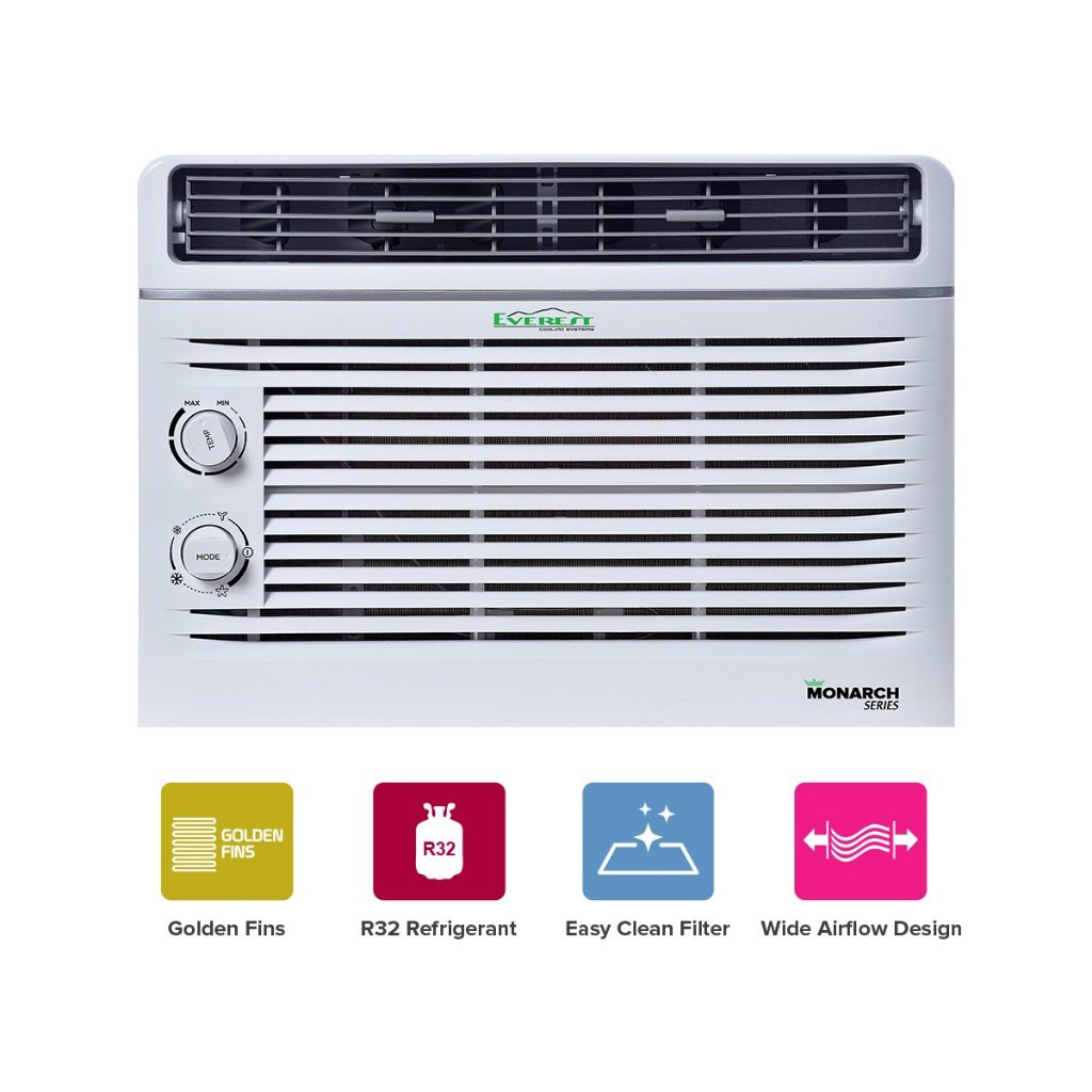 EVEREST 0.6HP Non Inverter Window Type Aircon/ Wide Airflow Design ...