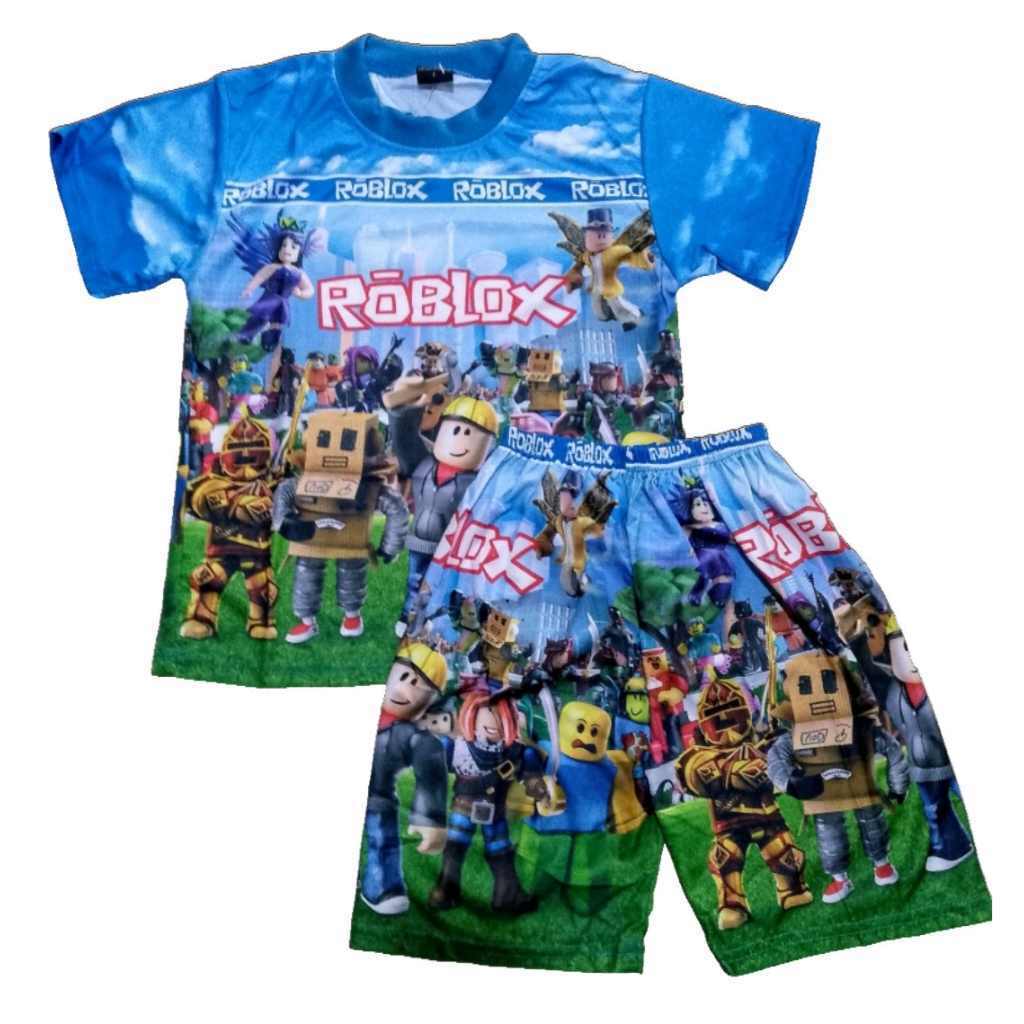 Terno for kids Boy Roblox Character T-Shirt | Shopee Philippines