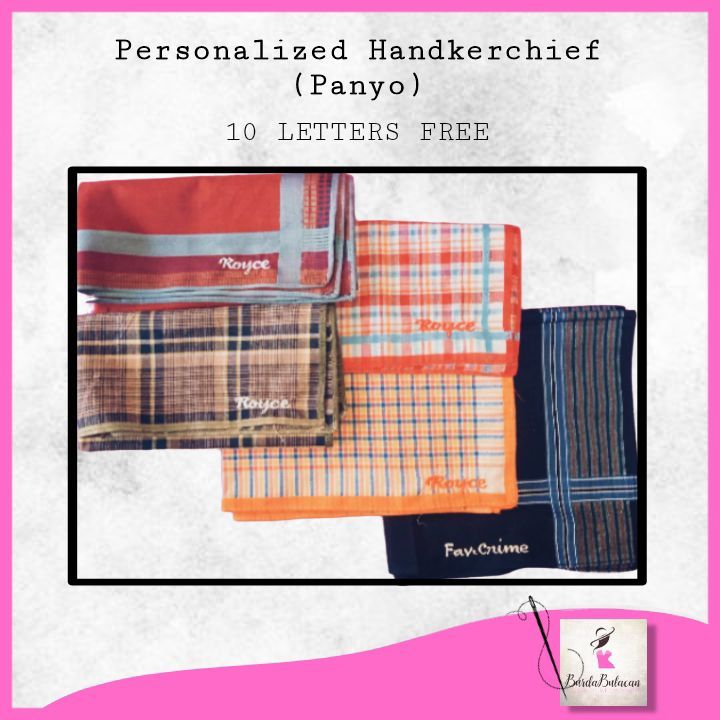 Customized Personalized Handkerchief with FREE Embroidered Name panyo ...