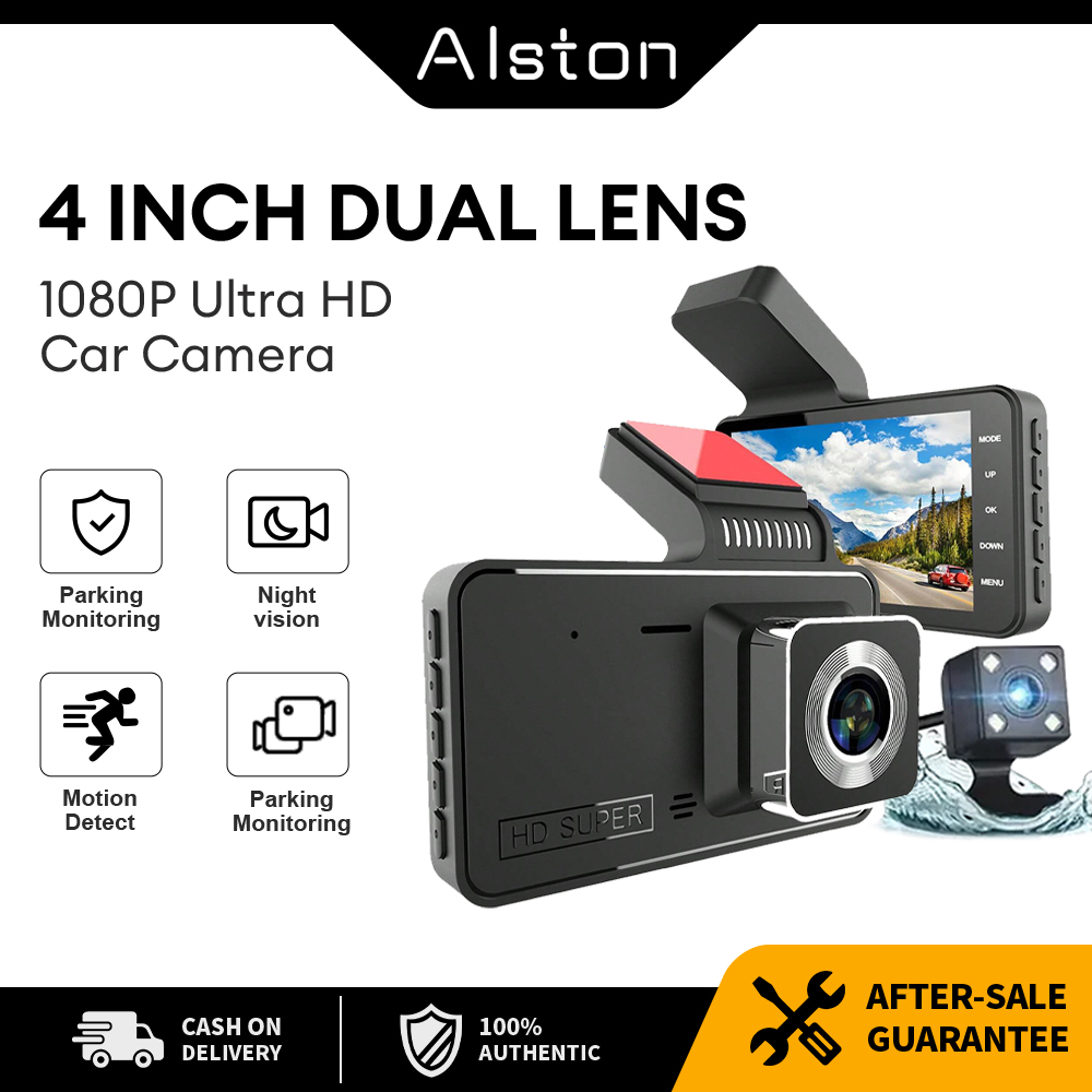 1080P 4-inch Dash cam IPS dual lens 140° viewing angle for car front ...