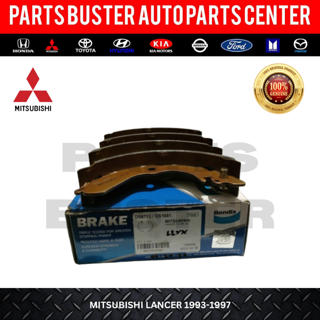 Genuine Bendix BRAKE SHOE for MITSUBISHI LANCER 1993-1997 (DS-6712 ...