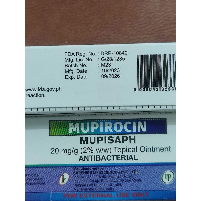 MUPIROCIN MUPISAPH 1TUBE 5g Topical cream anti-bacterial | Shopee ...