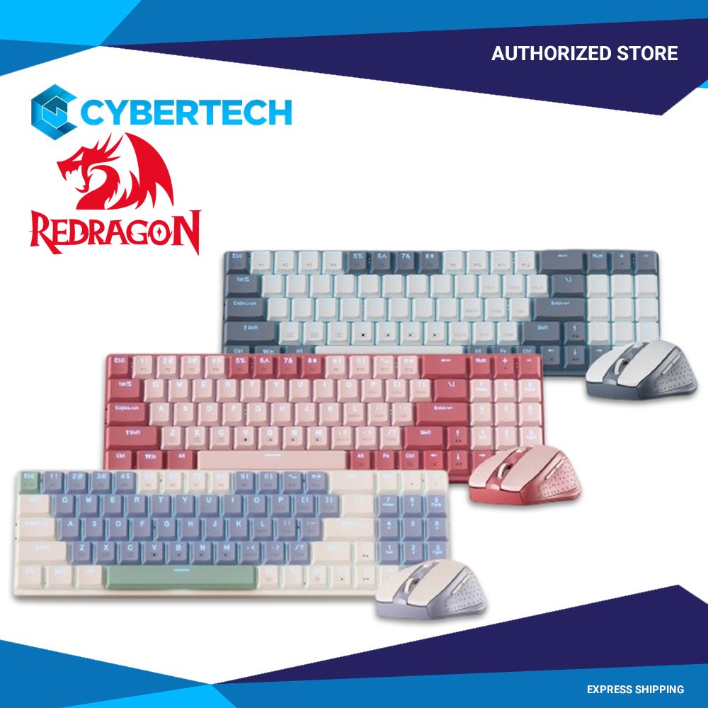 REDRAGON BS-8772 2.4G Wireless Mechanical Keyboard and Mouse Combo ...