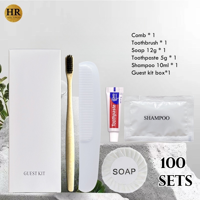 Hotel Guest Kit Set With white comb Hotel 6-in-1 room amenities ...