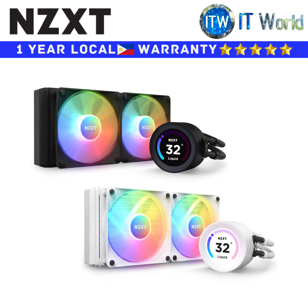 NZXT CPU Cooler Fan Kraken Elite 280 RGB Matte Black/White AIO Liquid ...