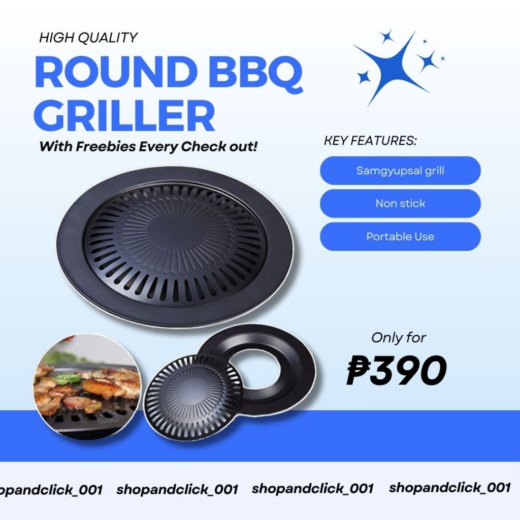 Round Cooking Plate with Removable Drip Tray BBQ Grill Tray, 32cm Non ...