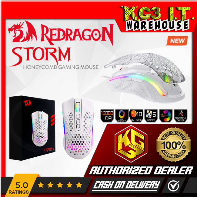 Redragon M808 Storm Lightweight RGB Gaming Mouse 85G Ultralight ...