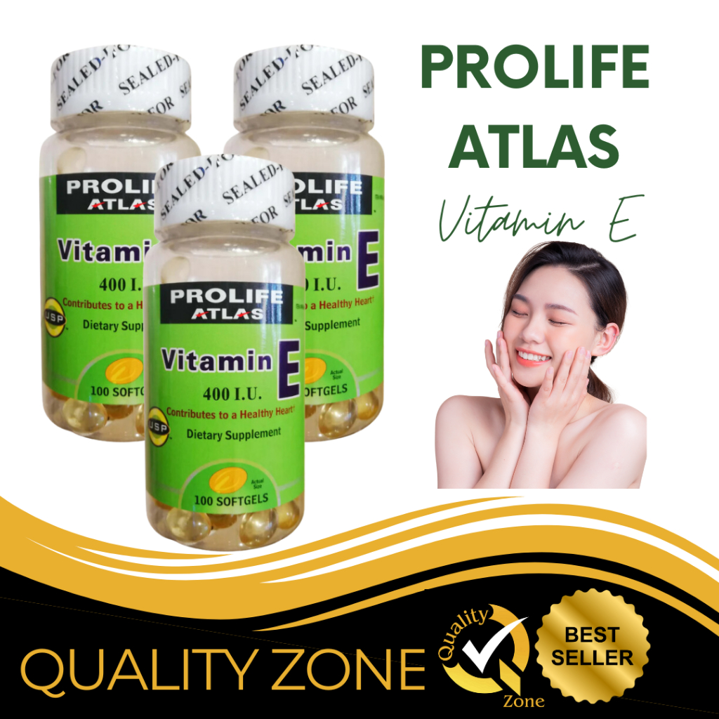 Original Pro-Life Vitamin E 4001U 100 Capsules ( 3 Bottles ) | Shopee ...