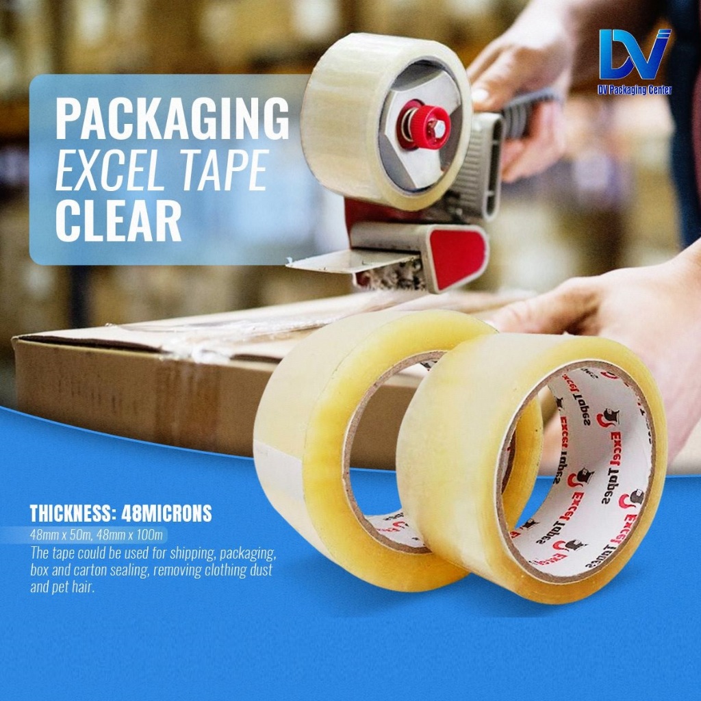 Packaging Tape Clear 48mm(2") x 100m & 50m (1 roll) | Shopee Philippines