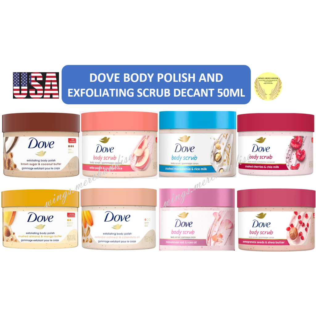 DOVE BODY POLISH AND EXFOLIATING SCRUB DECANT 50ML WINGS.MERCHANDISE ...