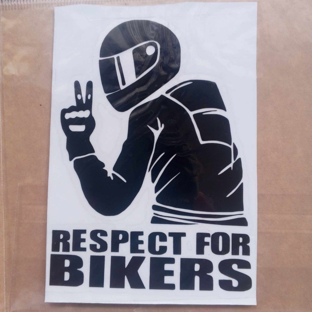 RESPECT FOR BIKERS VINYL CUT OUT STICKER | Shopee Philippines