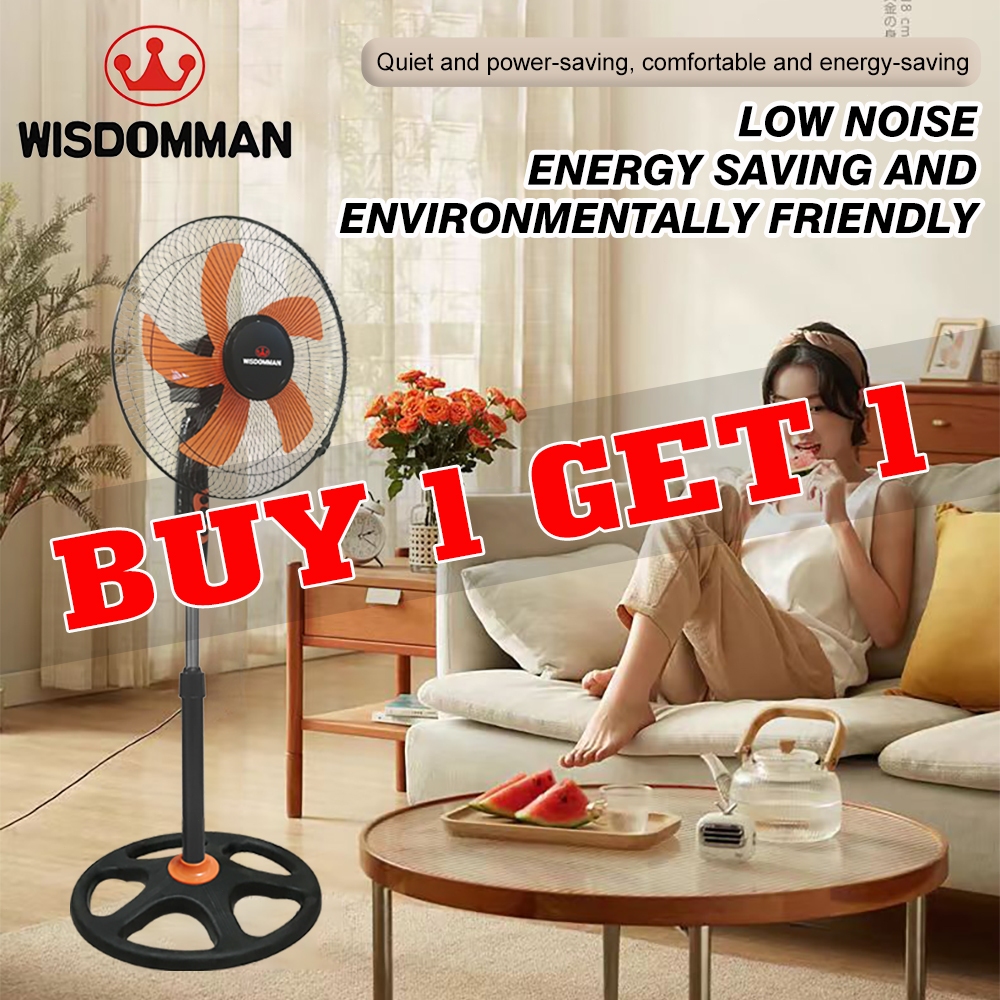 WISDOMMAN Buy 1 get 1 High-End Electric Wall Fan/Stand Fan Standard 16 ...
