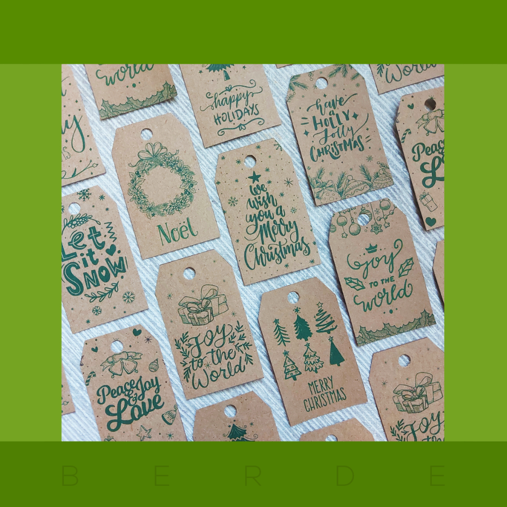 Green Christmas Tags - Kraft - Handcrafted - 25 pcs with jute string ...