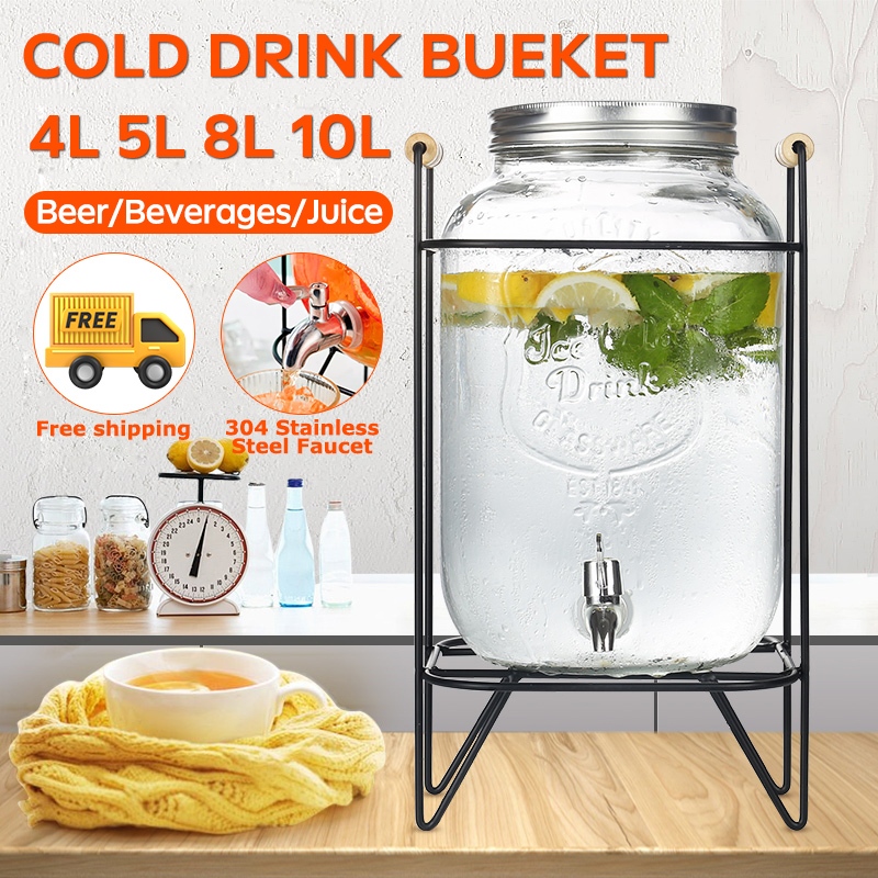 10L 8L 5L 4L juice dispenser with faucet for business/party Drink Glass ...