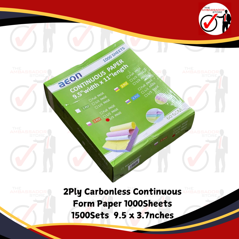 AEON 2Ply Carbonless Continuous Computer Form 60gsm 1/3Page 1000Sheets ...