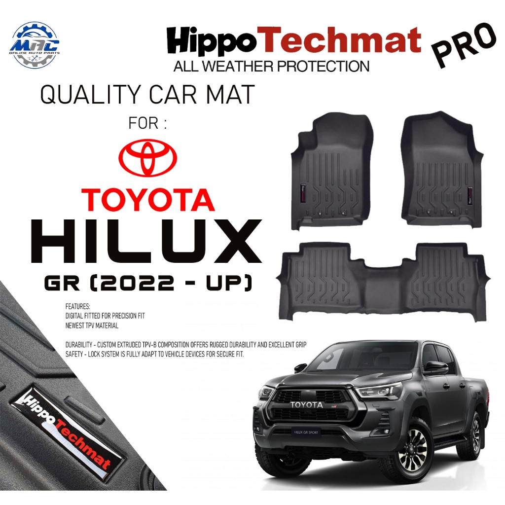 HIPPO TECHMAT PRO for Toyota HILUX GR 2022 - UP Deep Dish matting ...