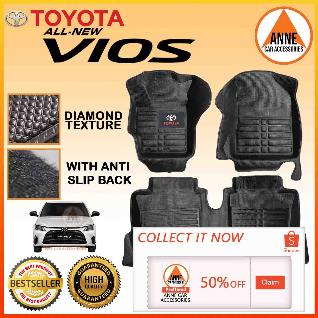 5D Diamond Deep Dish Matting for Vios Prime Gen4 XLE 2021 2022 2023 ...