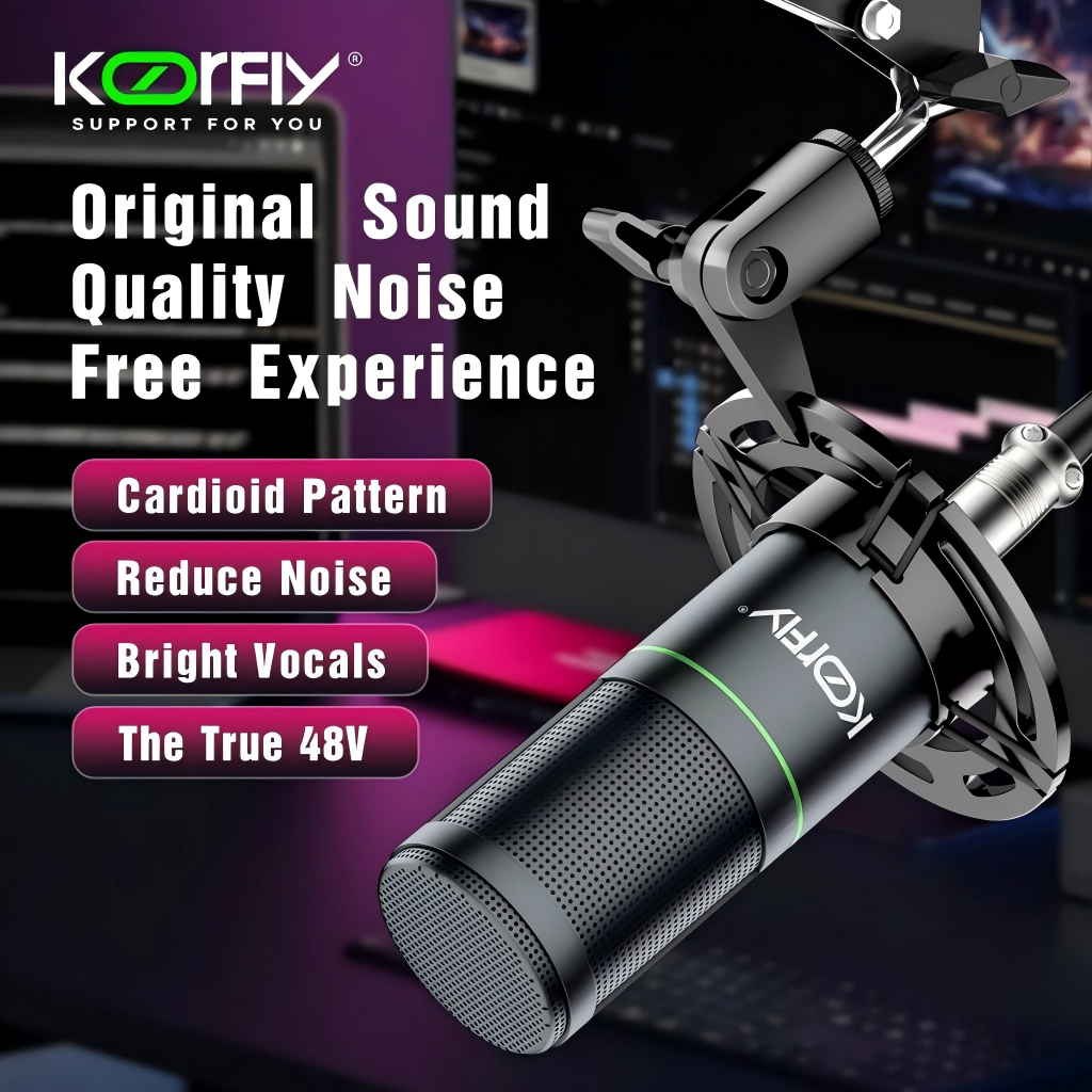 KOORFLY ZX320 True 48V Condenser Microphone XLR Microphone Sound ...