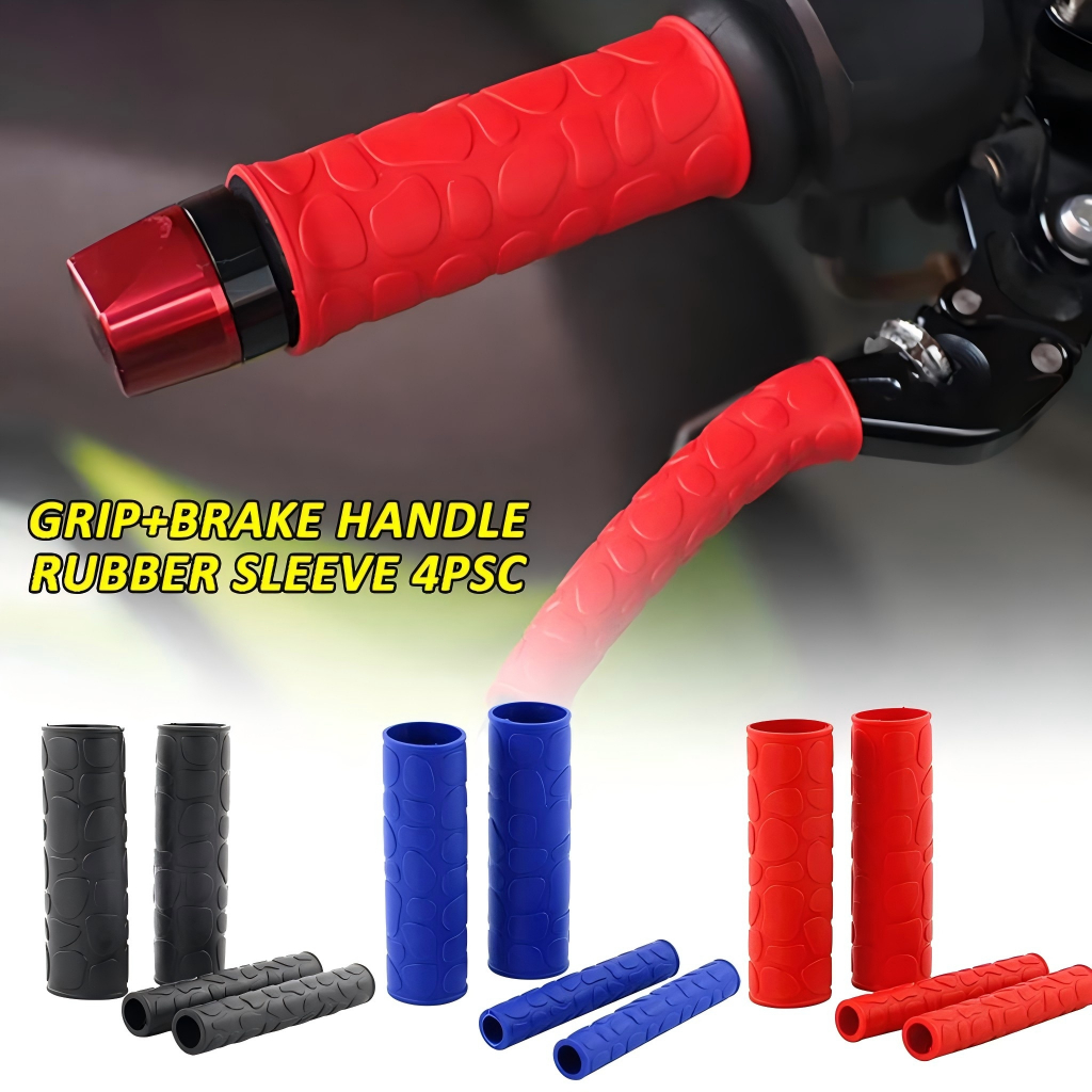 4PCS Motorcycle Lever Grip Rubber Cover Anti-skid Silicone Brake Handle ...