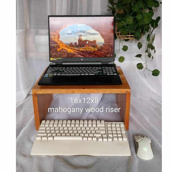 Monitor Riser wooden hardwood mahogany minimalist | Shopee Philippines