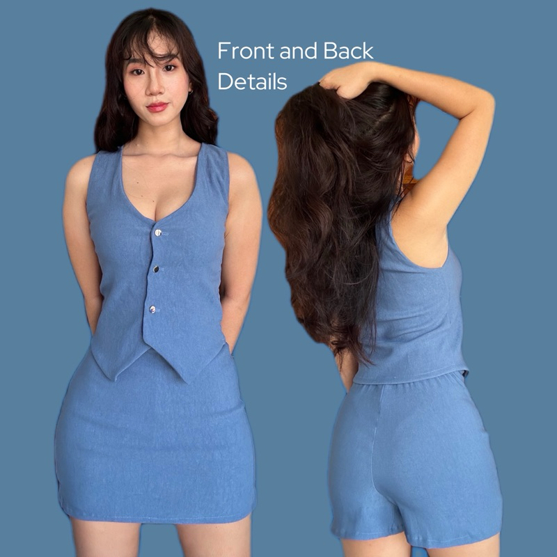 Classy vest coords/highwaist skirt and vest terno for women | Shopee ...