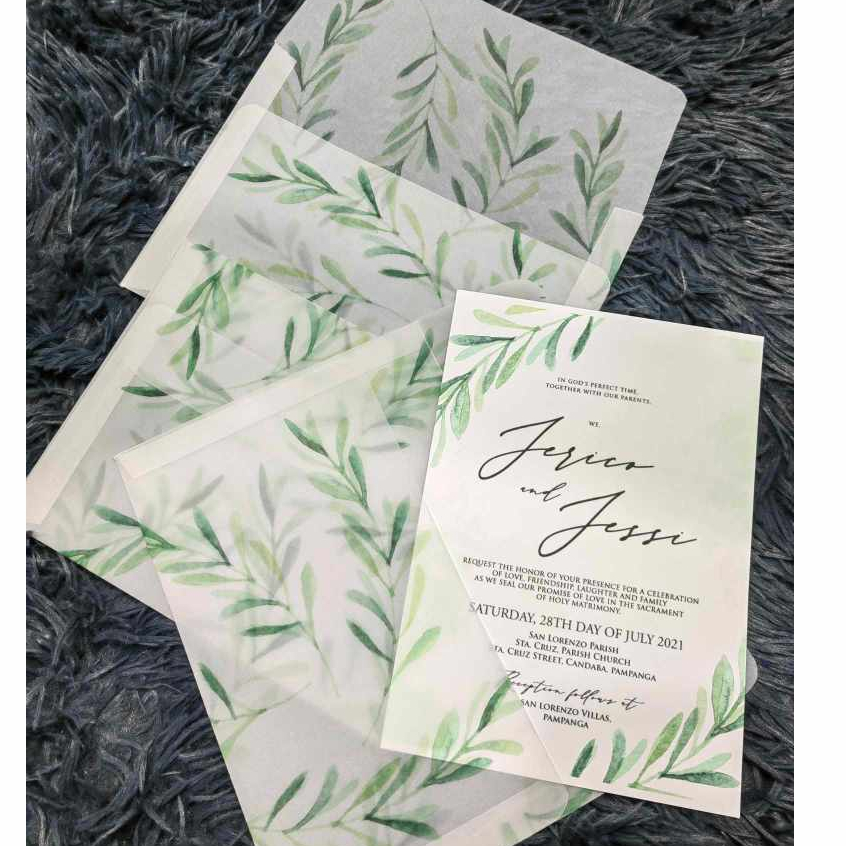 ENVELOPE WEDDING INVITATION transparent Printed 5R 4R 3R ONHAND ...