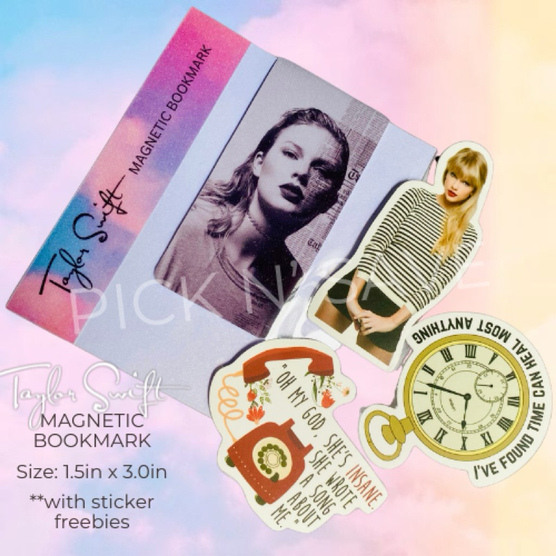 TAYLOR SWIFT MAGNETIC BOOKMARK (with sticker freebies) | Shopee Philippines