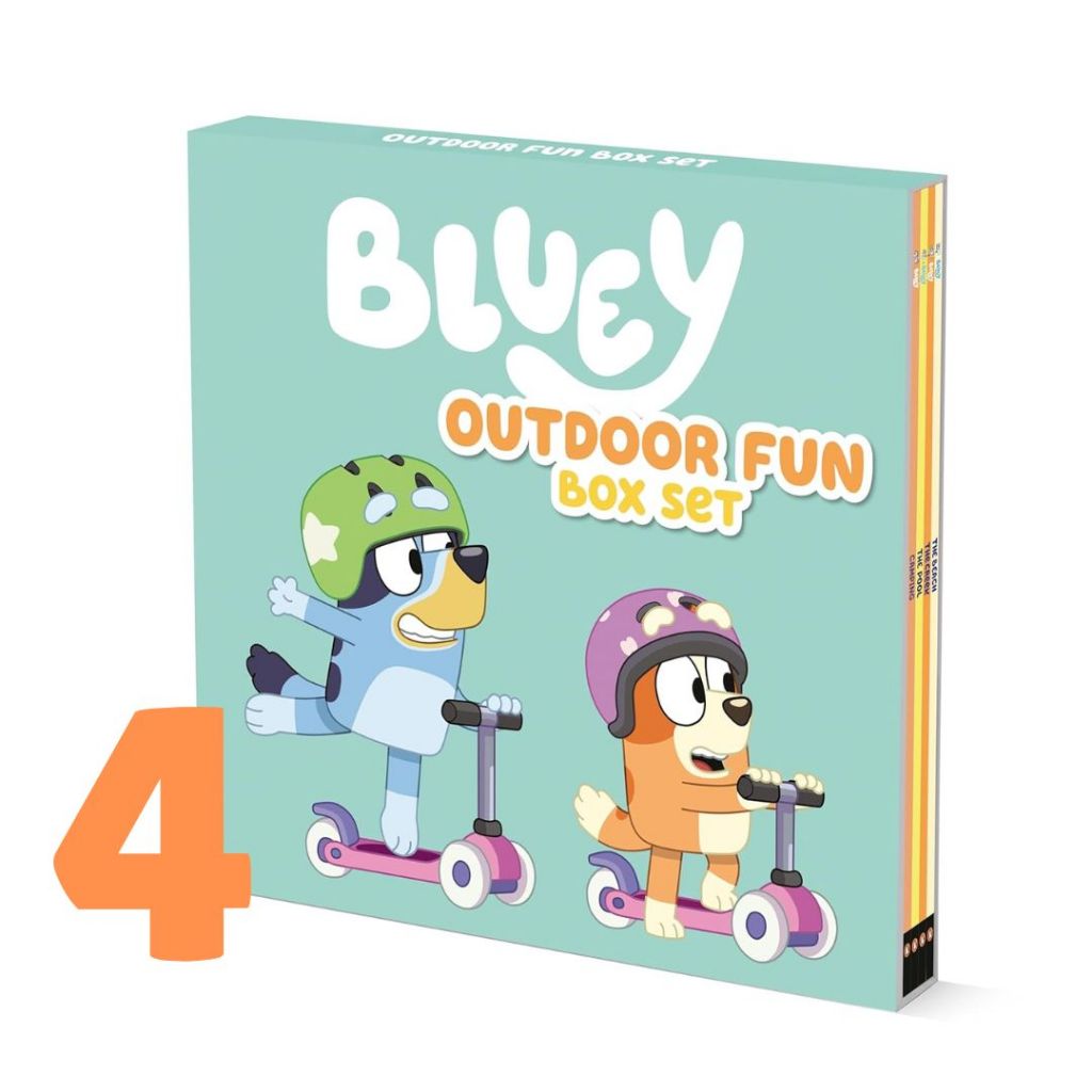BLUEY Outdoor Fun Box Set (4 books, softcover) CAMPING / THE POOL / THE ...