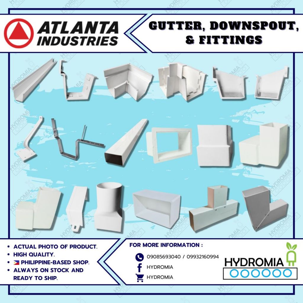 ATLANTA DURACON PVC GUTTER 12" , DOWNSPOUT AND FITTINGS 2.5X4" | Shopee ...