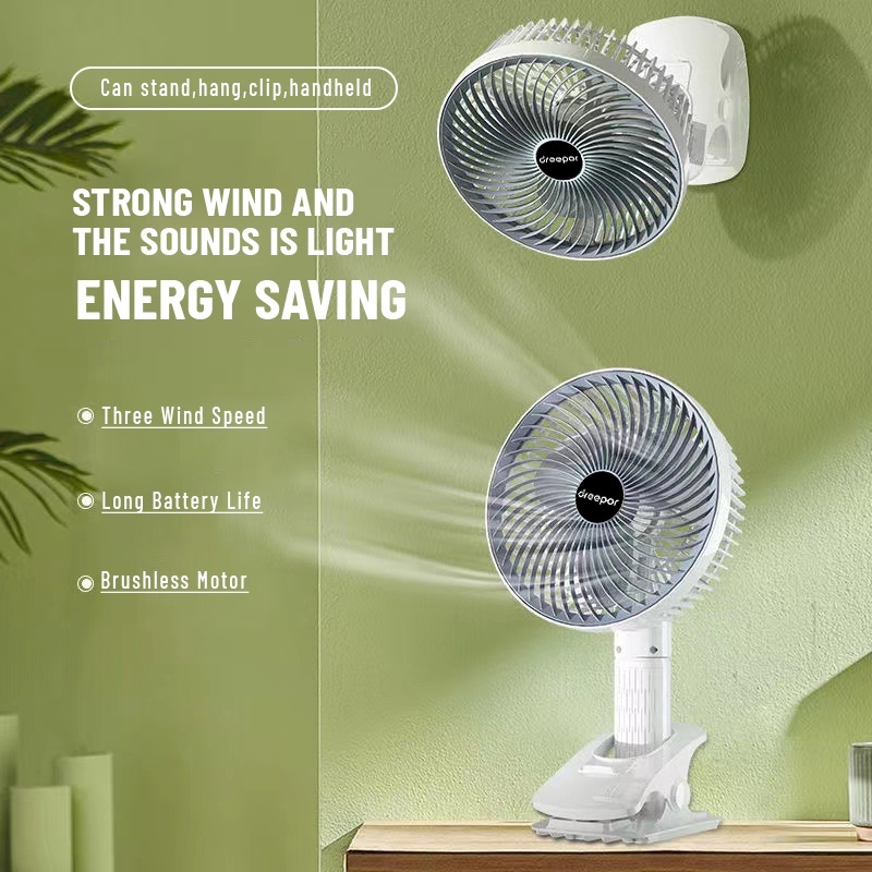 360 Degree Mini Foldable Clip Fan Multifunctional USB Rechargeable ...