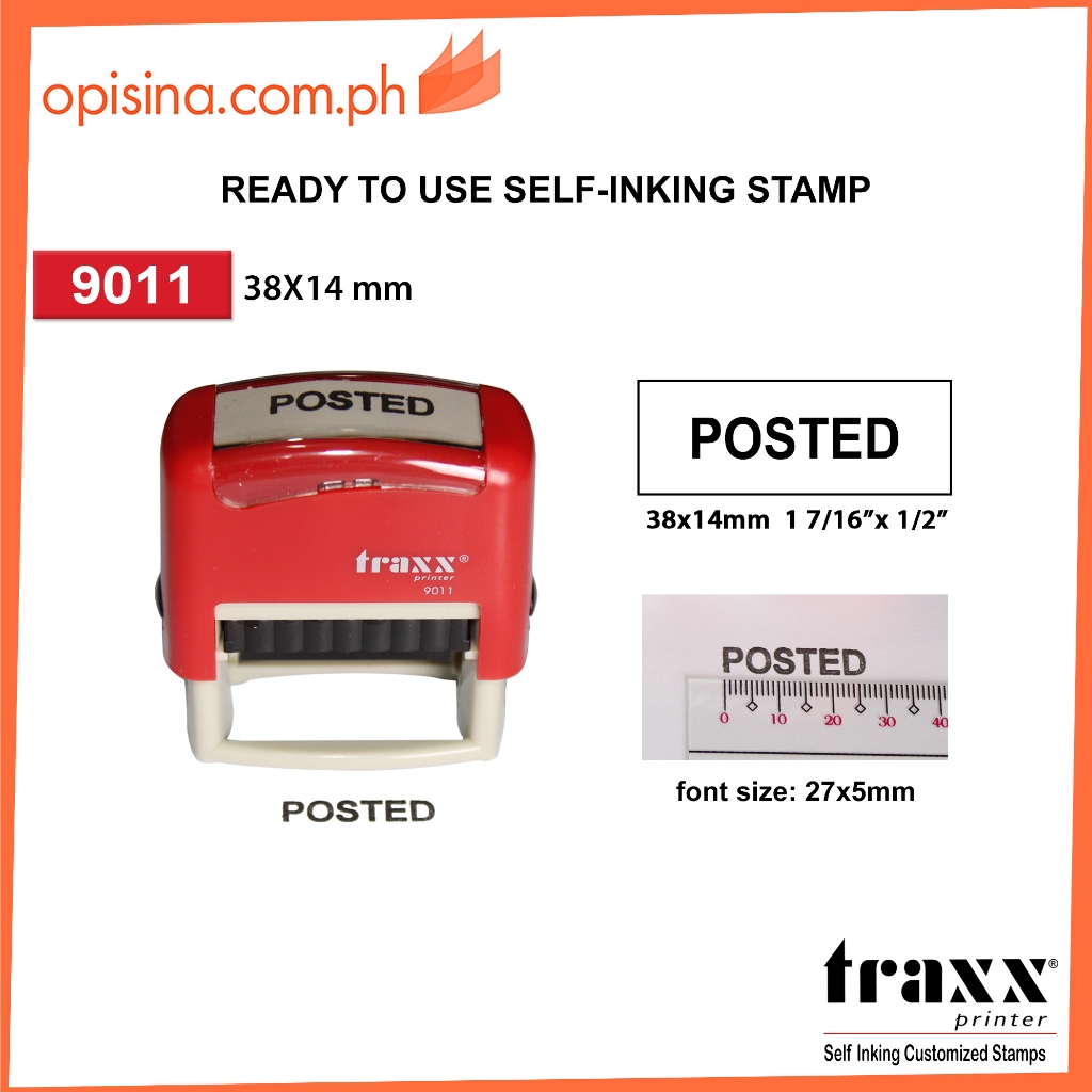 TRAXX SELF-INKING STAMP 38X14 MM POSTED (9011) | Shopee Philippines