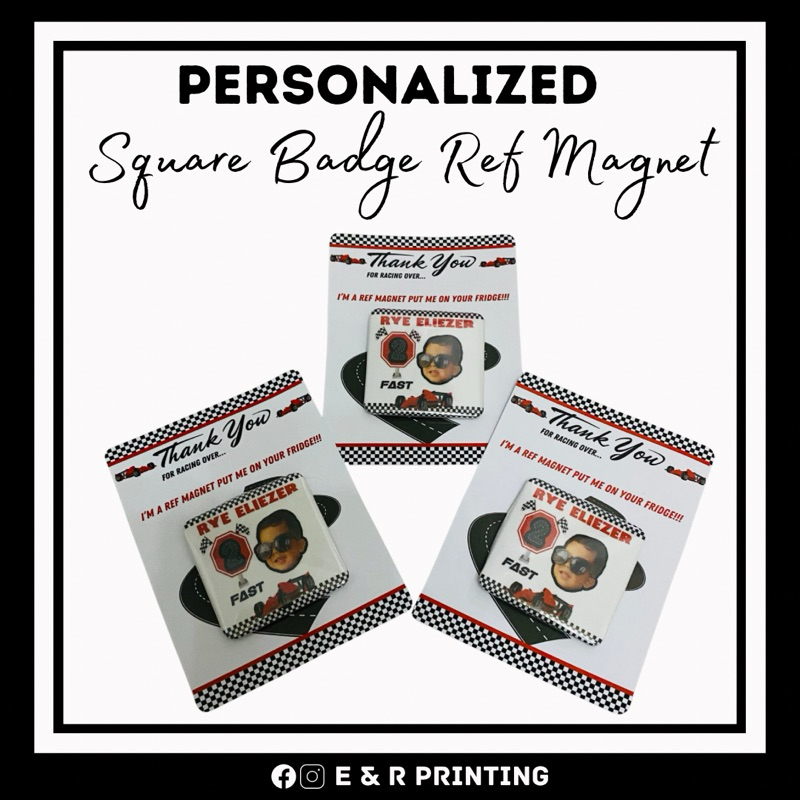 Personalized Square Badge Ref Magnet - E&R Printing | Shopee Philippines