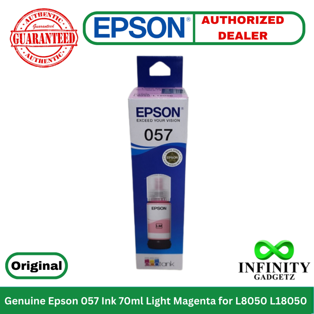 Genuine Epson 057 Ink 70ml for L8050 L18050 Light Magenta | Shopee ...