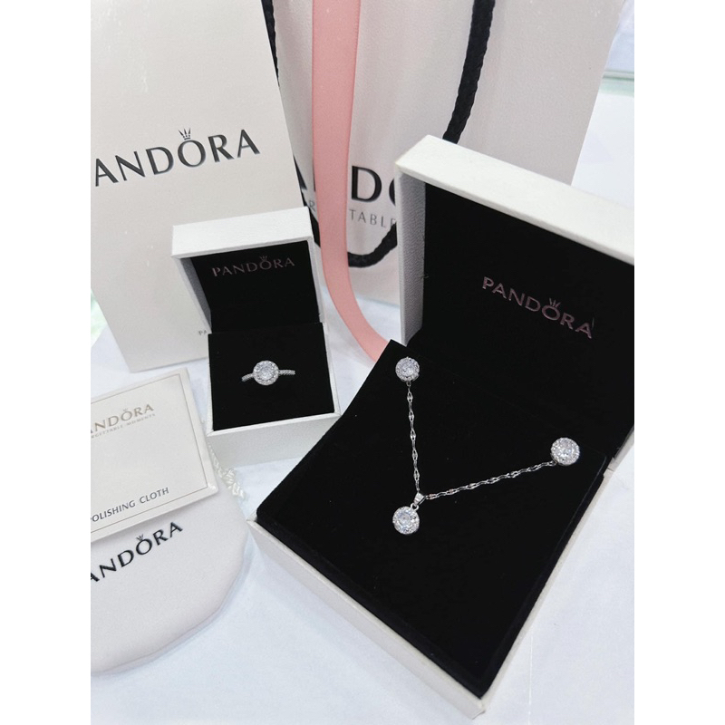 PANDORA 3in1 SET (Ring, Earrings and Necklace) | Shopee Philippines
