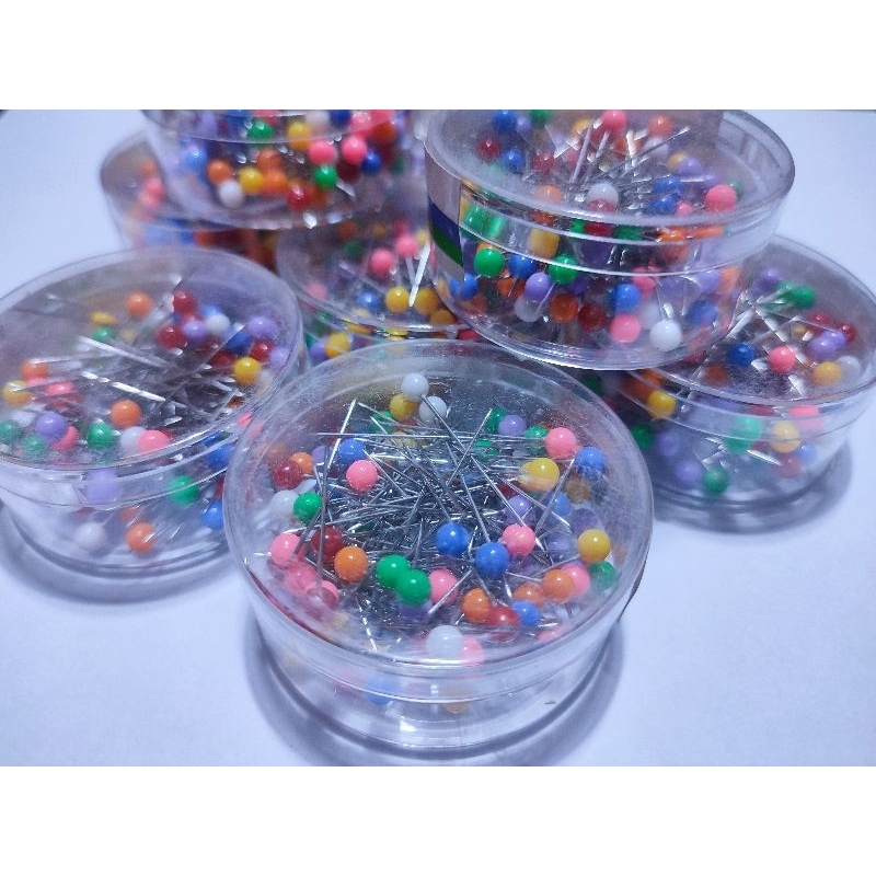 Dressmaker Pins With Head and Case / Aspili 1 1/2" 100pcs | Shopee ...