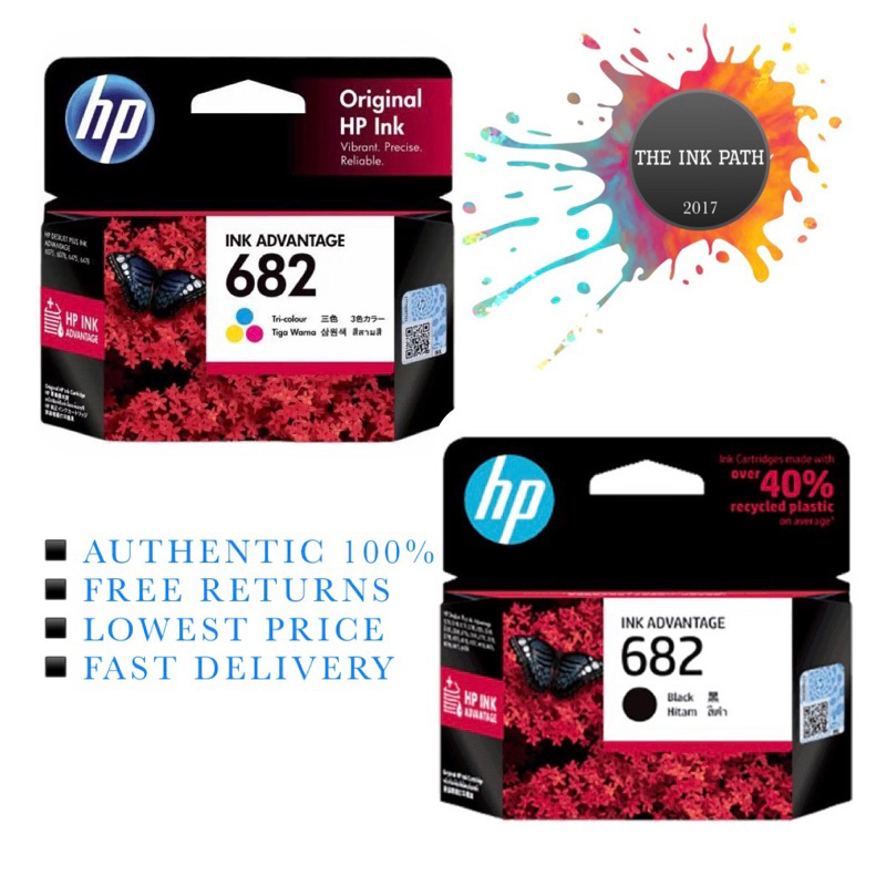 Genuine HP 682 Black/Tri-color Ink cartridge | Shopee Philippines