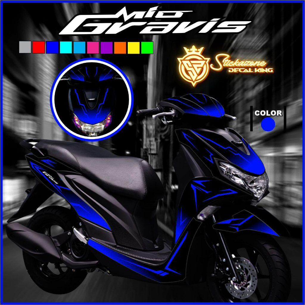 YAMAHA MIO GRAVIS VERSION 1 NEW GRADIENT DESIGN FULL STICKER DECALS ...